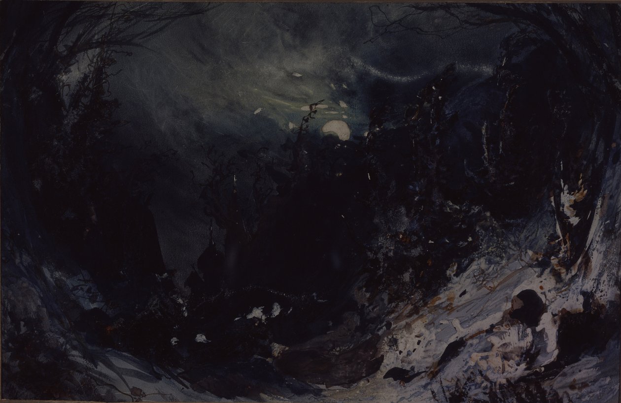 Stage Design for the Opera The Power of the Fiend by A. Serov