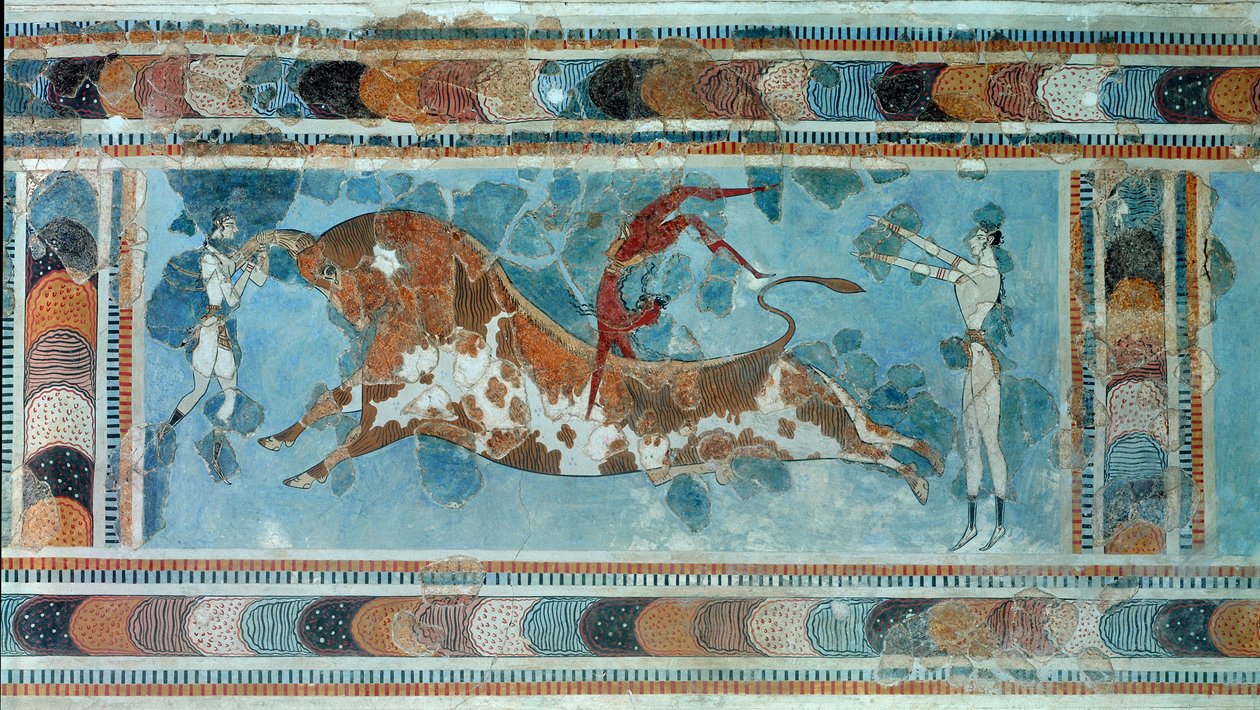 Minoan civilization: “scene of taurokathapsia (or taurocatapsia ...