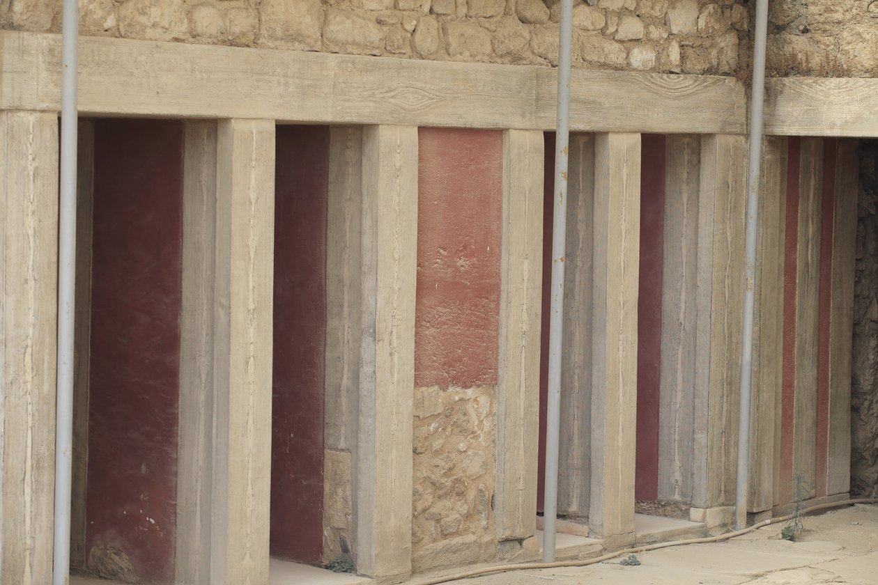 Minoan archaeological site of Knossos. West wing next to the ...