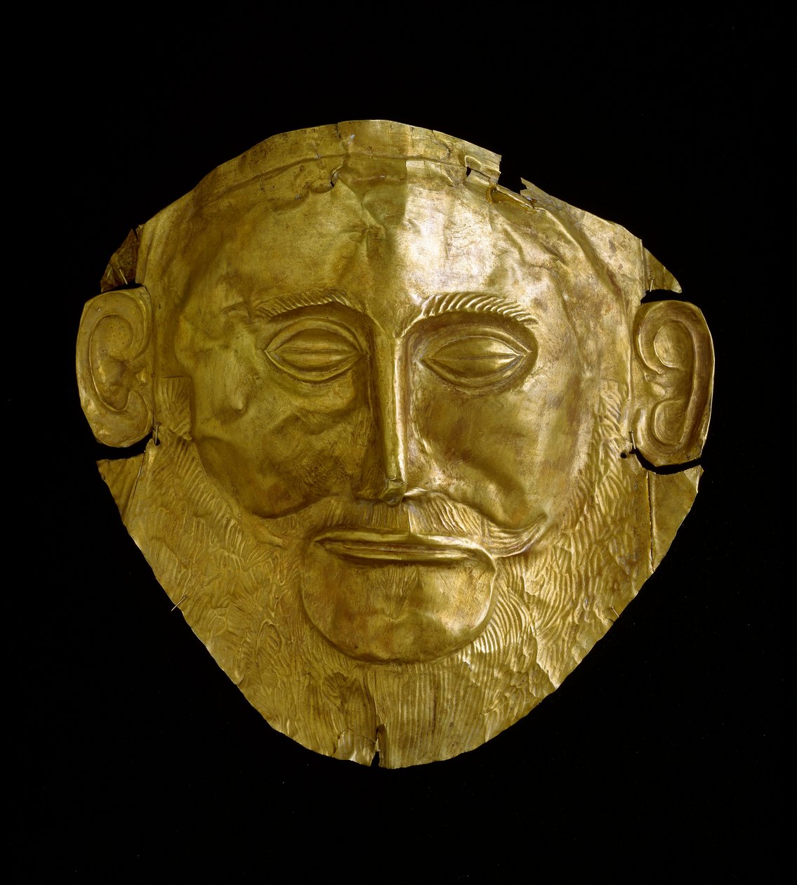 Funerary Mask in Mycenaean Gold by Mycenaean