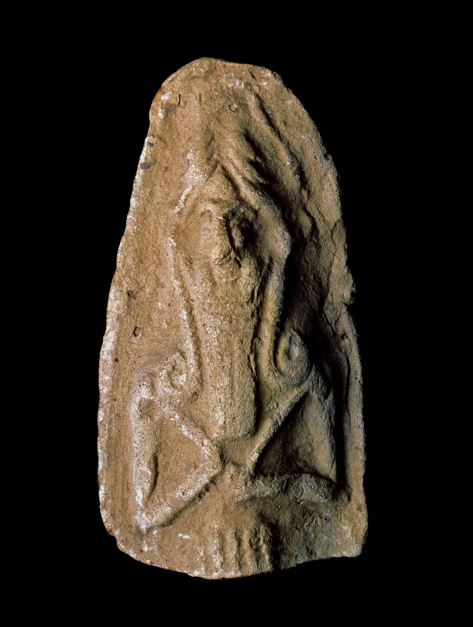 Sumerian Civilization: Figurine of God Warrior. Terracotta Sculpture