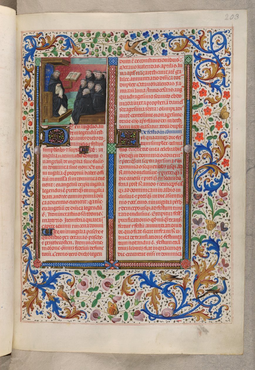 A Dominican Reading to His Fellow Brothers, Breviary, Use of the Dominicans
