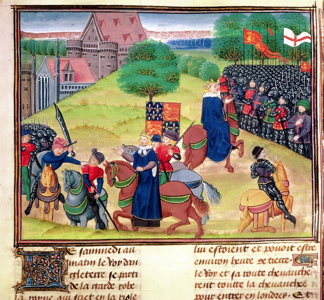 The Death of Wat Tyler at Smithfield, London, in 1381 during the ...