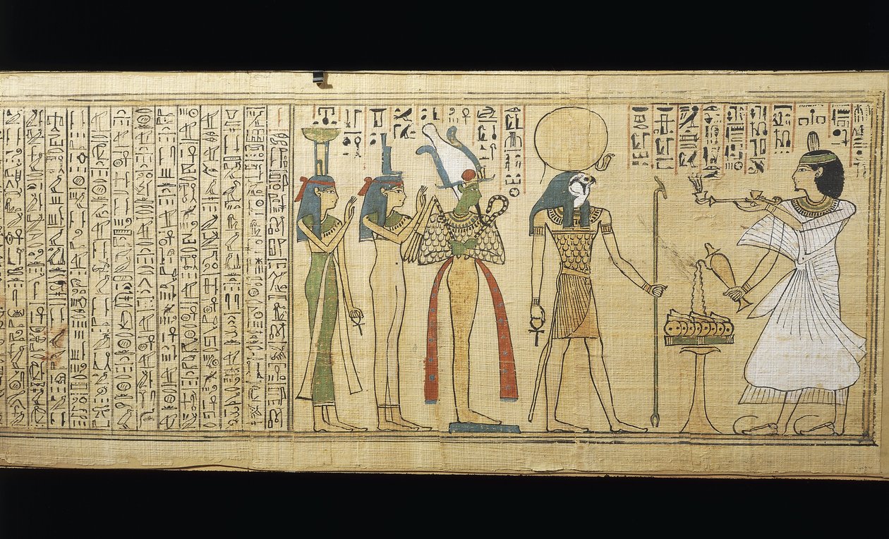 Papyrus of Khonsumes, The Book of the Dead: the deceased making ...