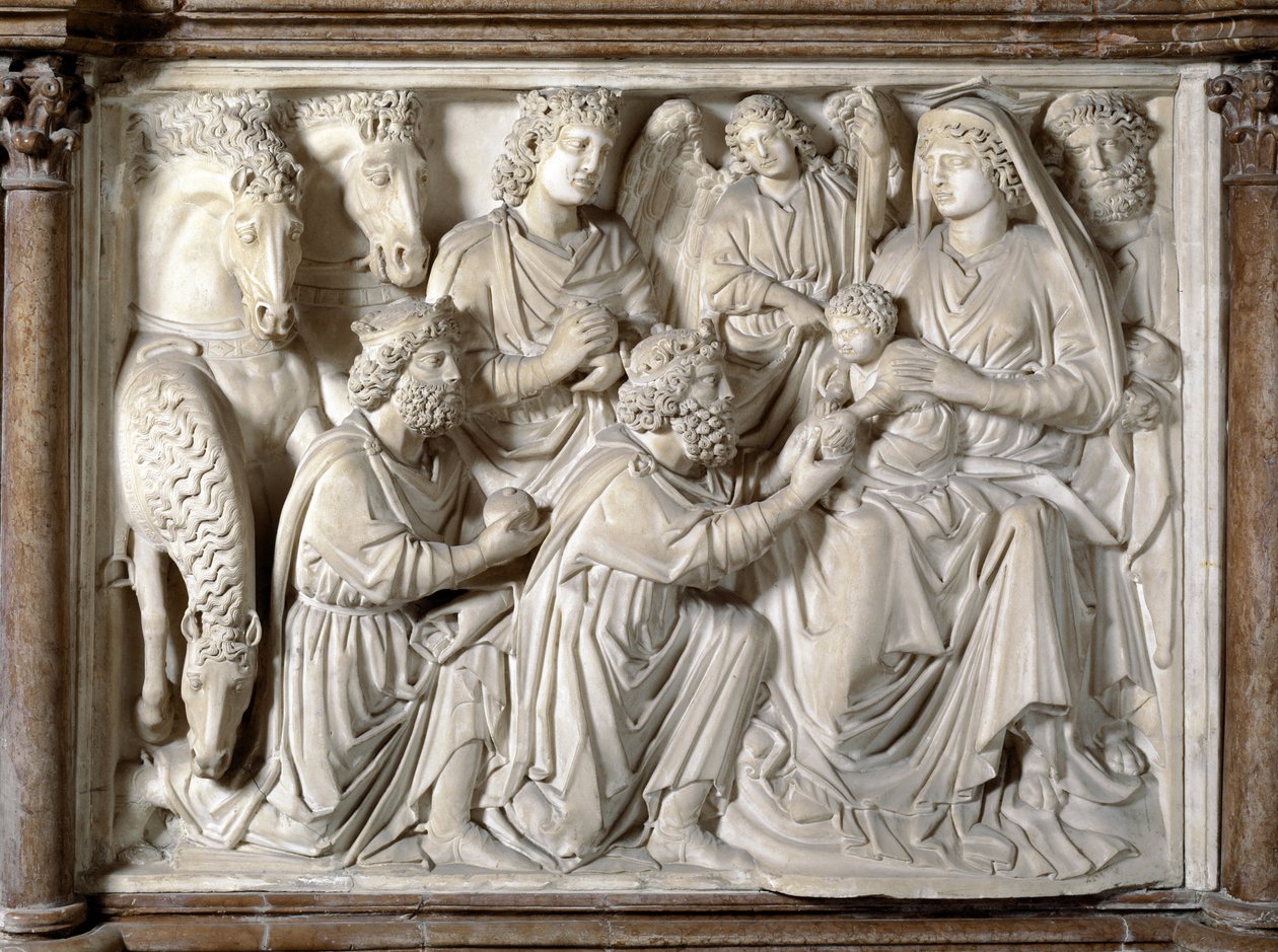Adoration of the Magi (detail) by Nicola Pisano