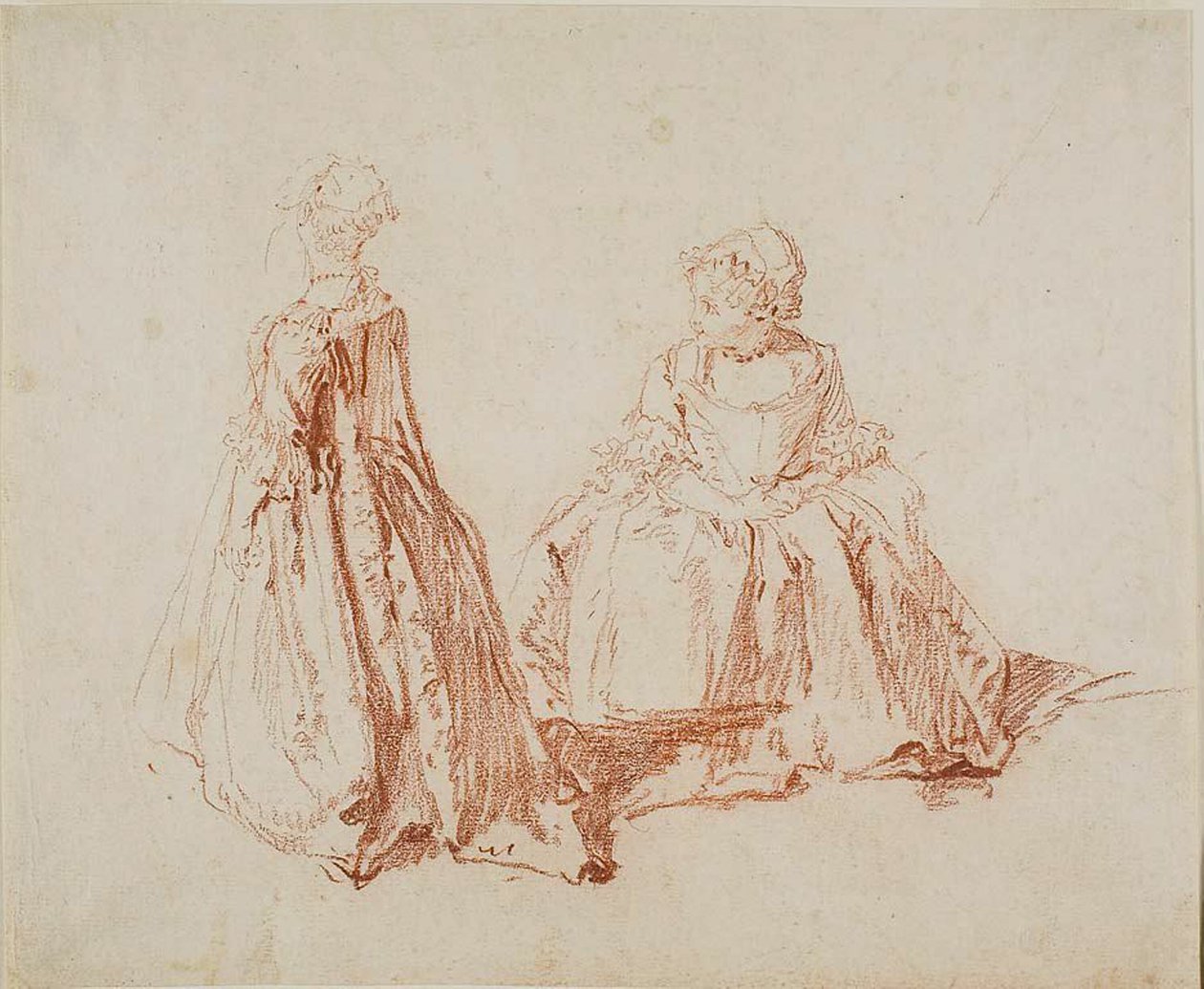 Study of Two Small Girls by Nicolas Lancret: Fine art print