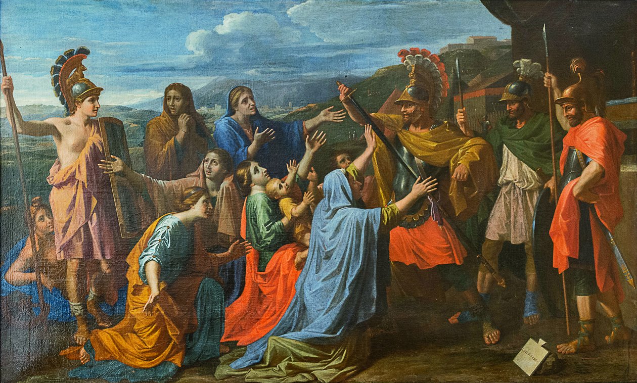 Coriolanus Persuaded by His Family to Spare Rome, ca 1652