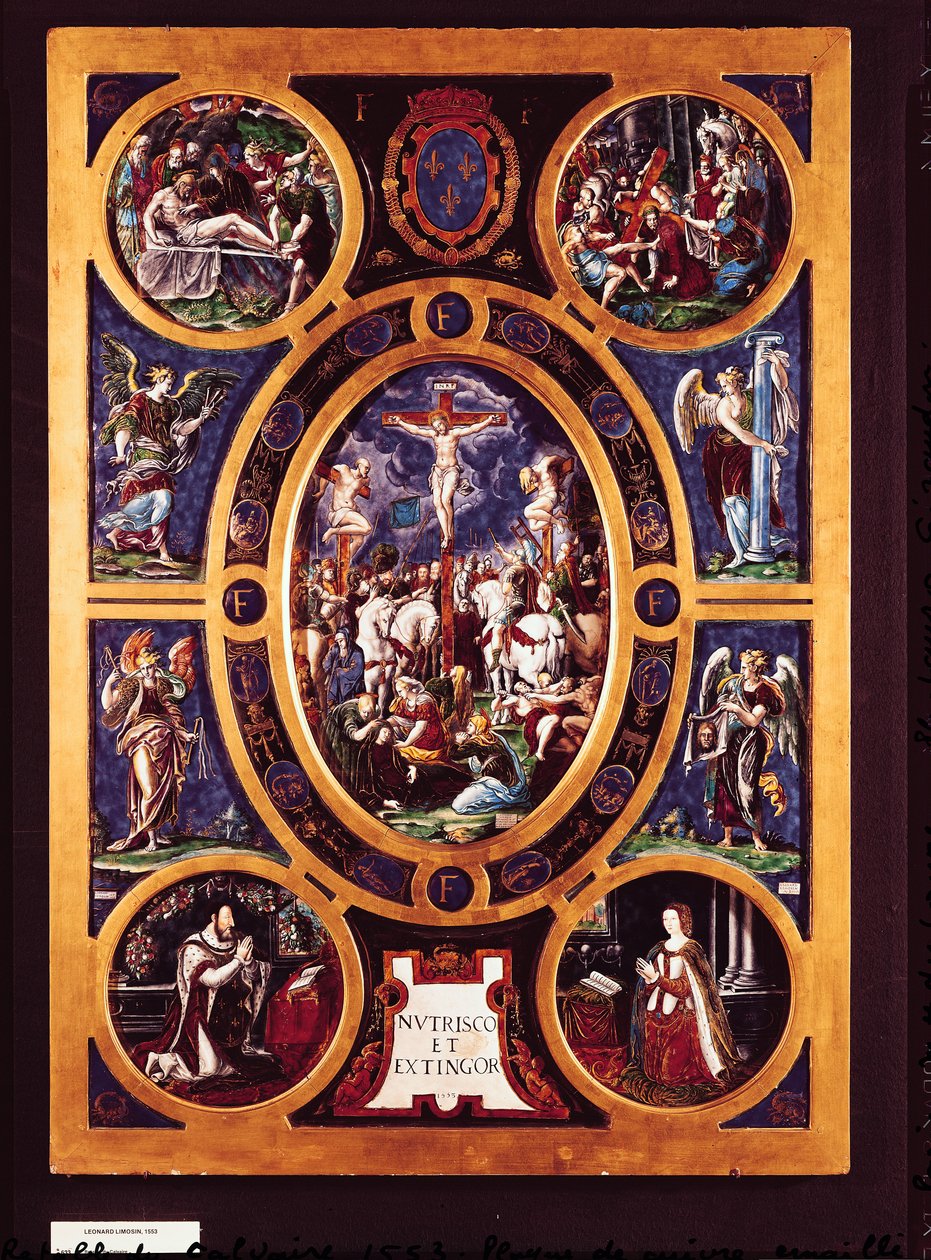 Altarpiece of Sainte-Chapelle, depicting the Crucifixion, enamelled by ...