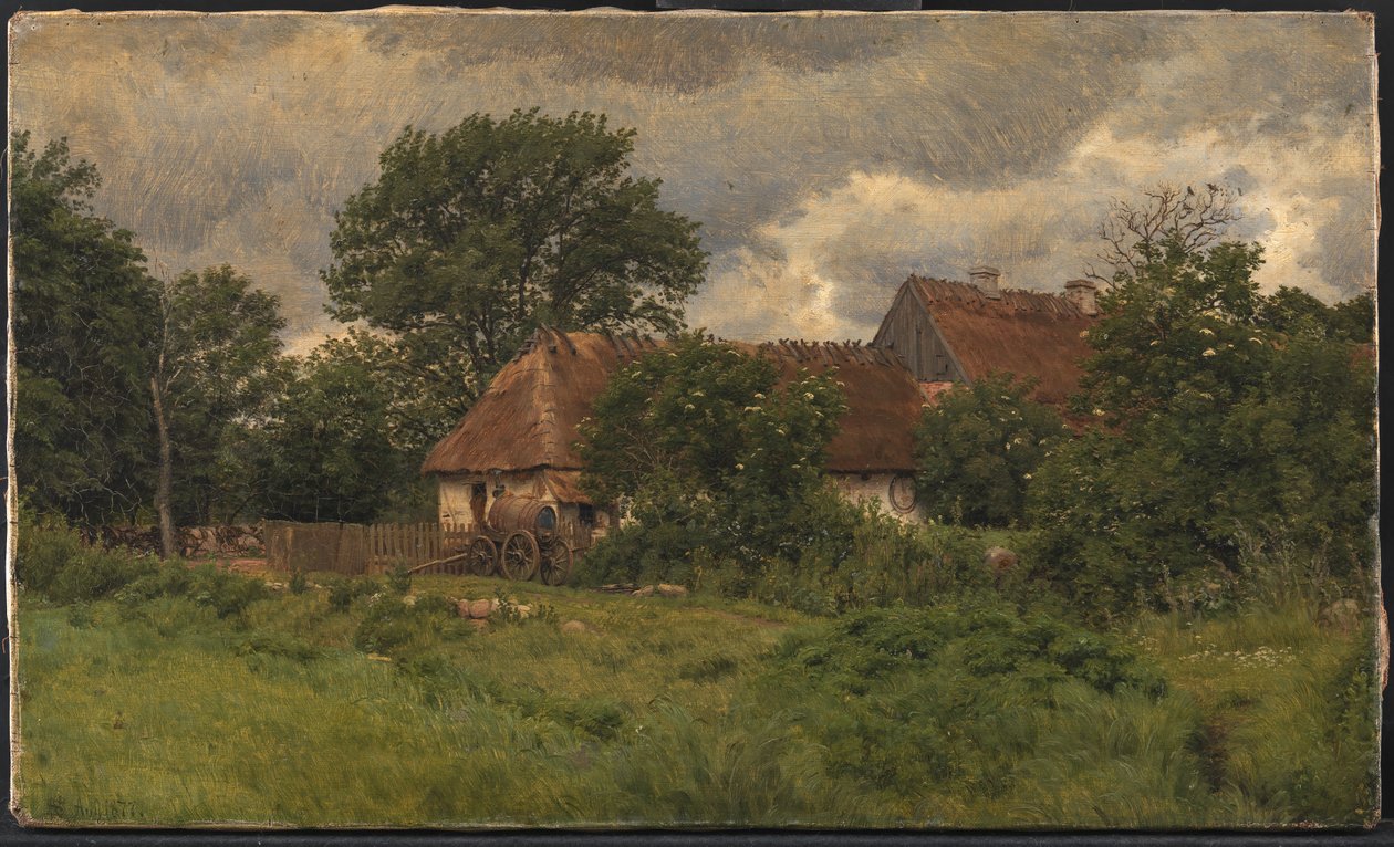Old Buildings at a Manor by Niels Skovgaard: Fine art print