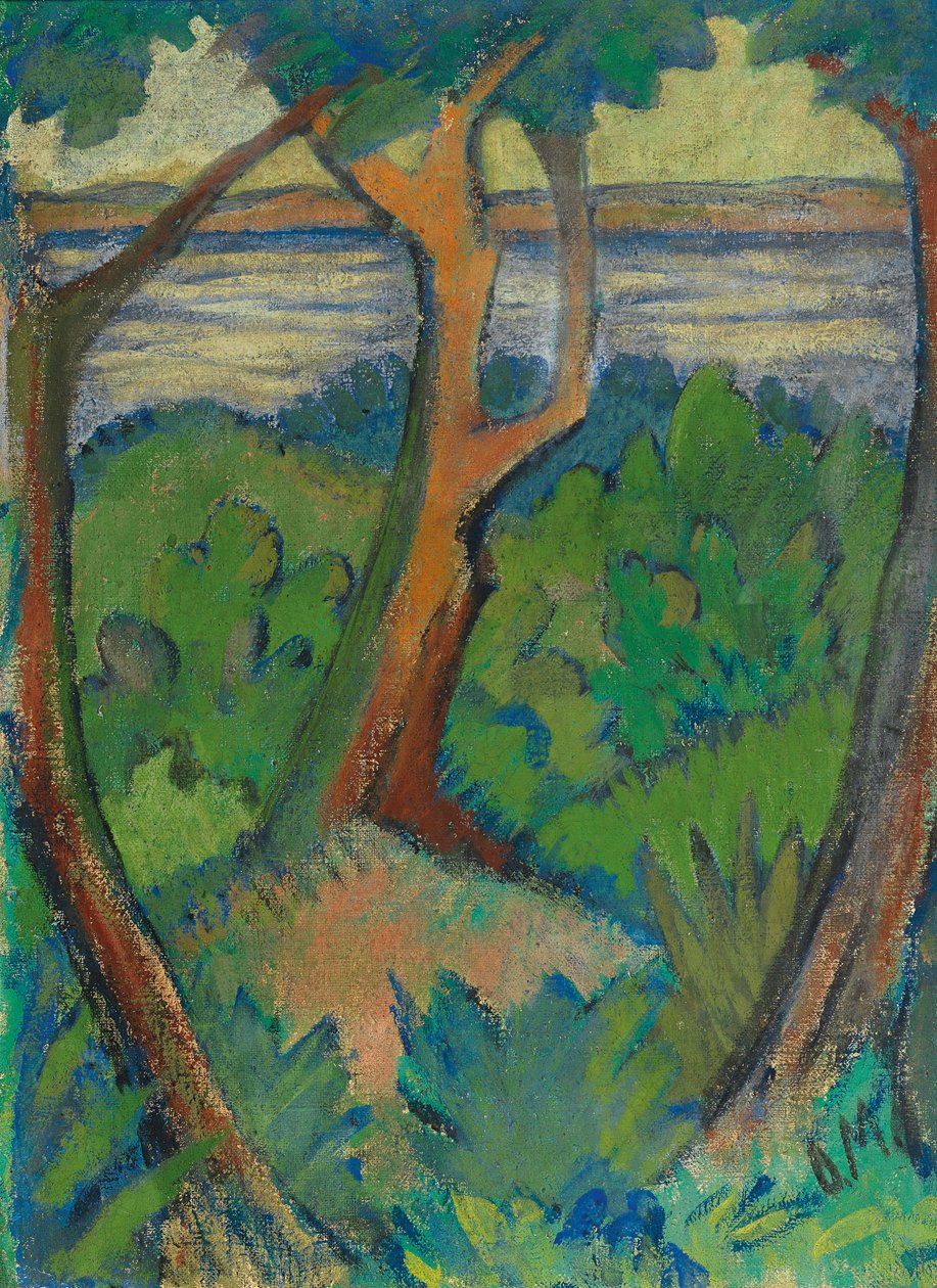 Landscape with Three Trees by Otto Mueller: Fine art print
