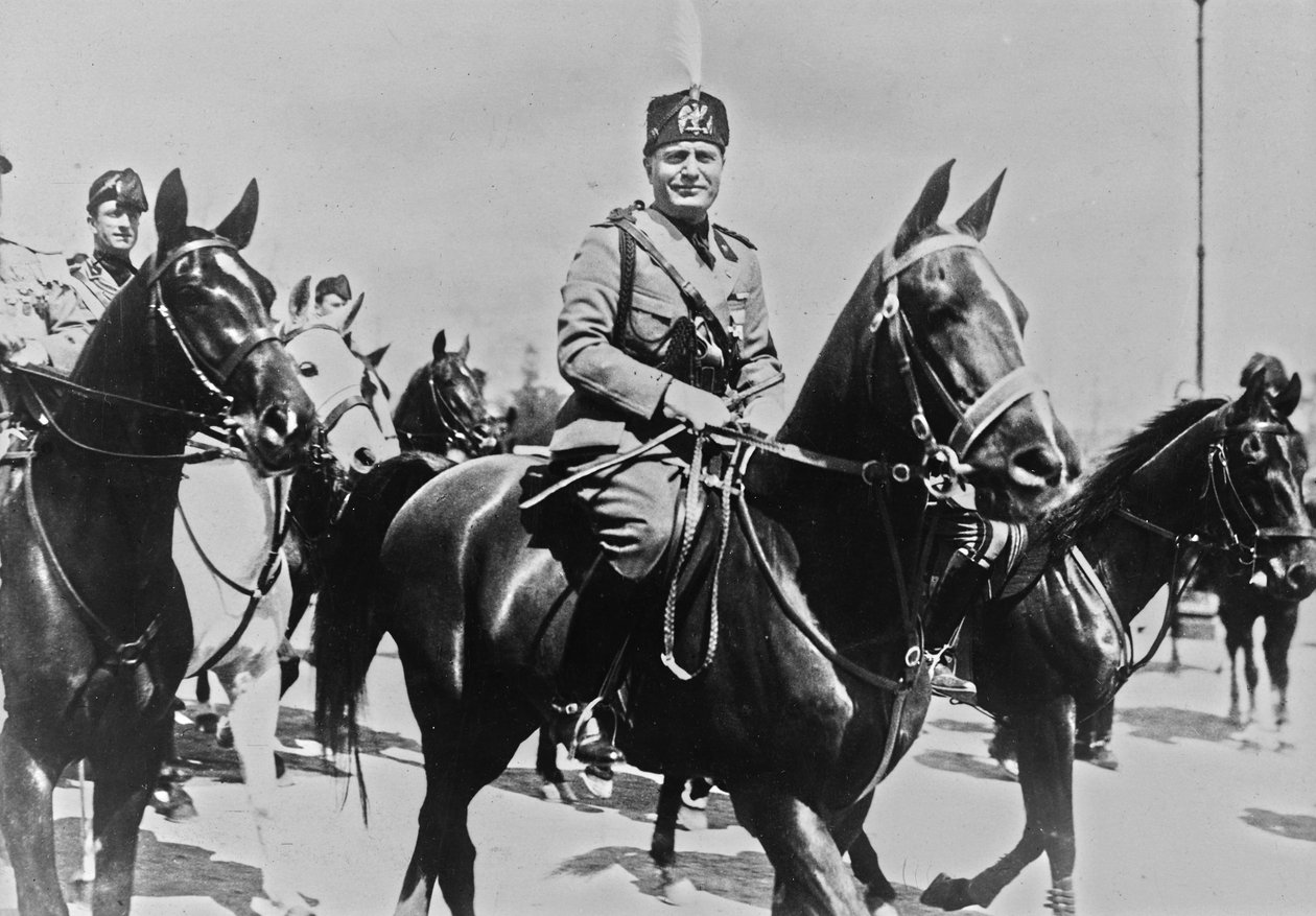 Album 'Duce': Benito Mussolini on Horseback with His Entourage in Rome