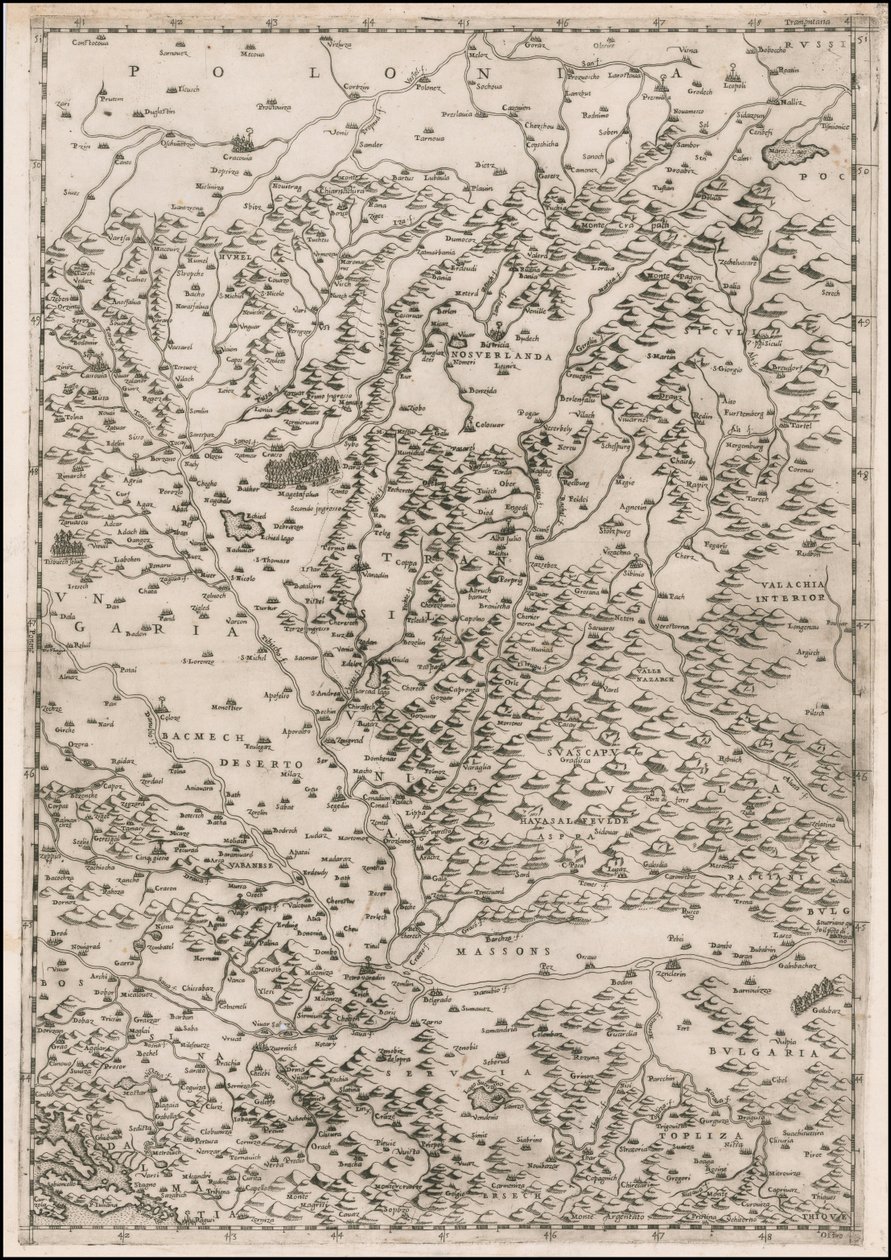 1513 Map Centered on Transylvania by Paolo Forlani