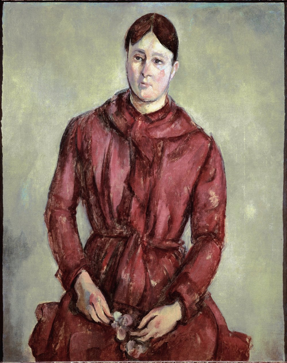 Portrait of Madame Cezanne in Red Dress by Paul Cézanne