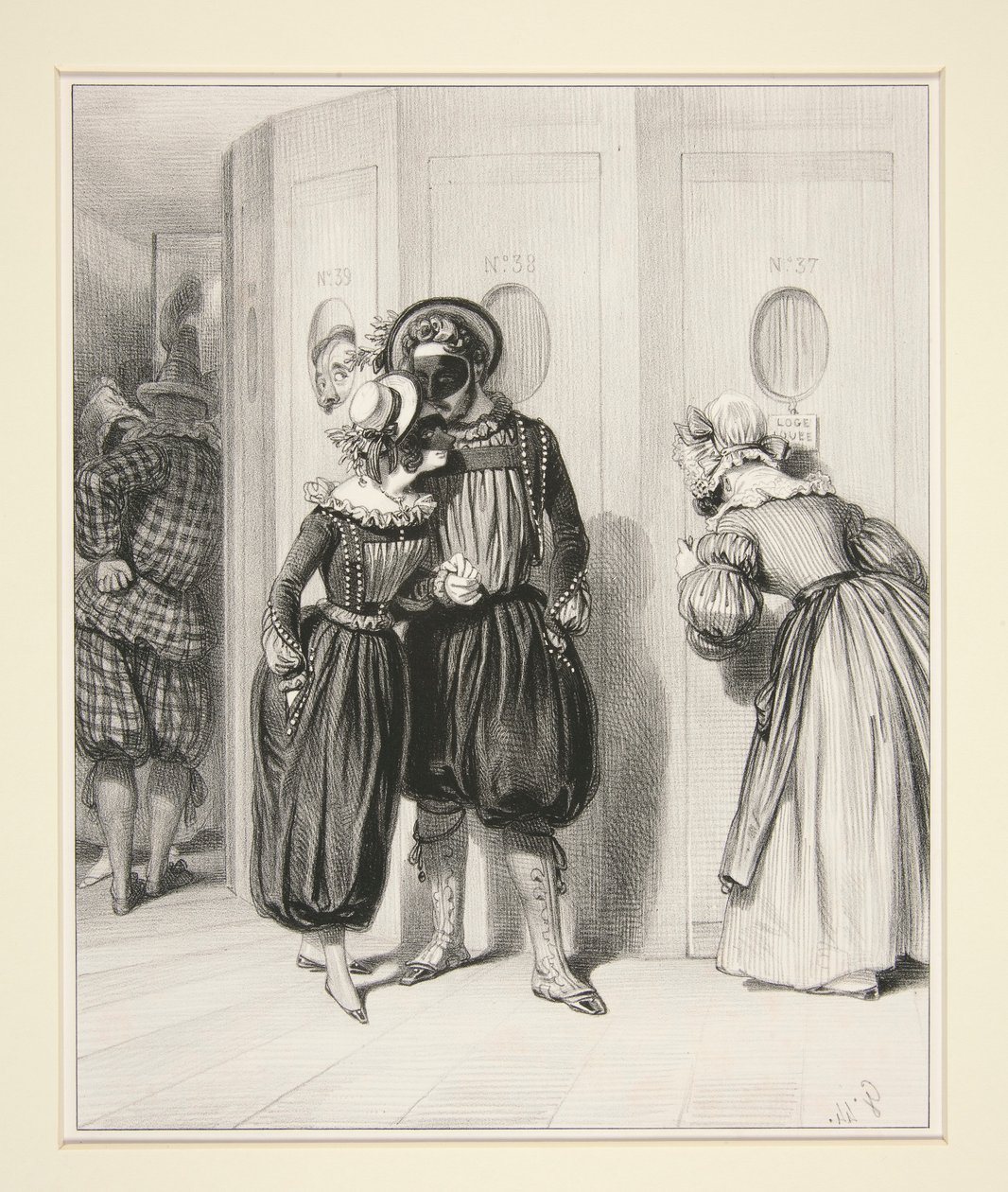 The Corridor of the Lodges at Midnight by Paul Gavarni