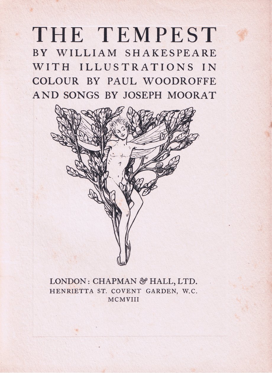 Title page design, illustration from The Tempest, 1908