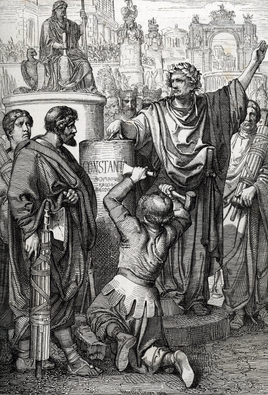 The foundation of Constantinople by Emperor Constantine the Great who ...