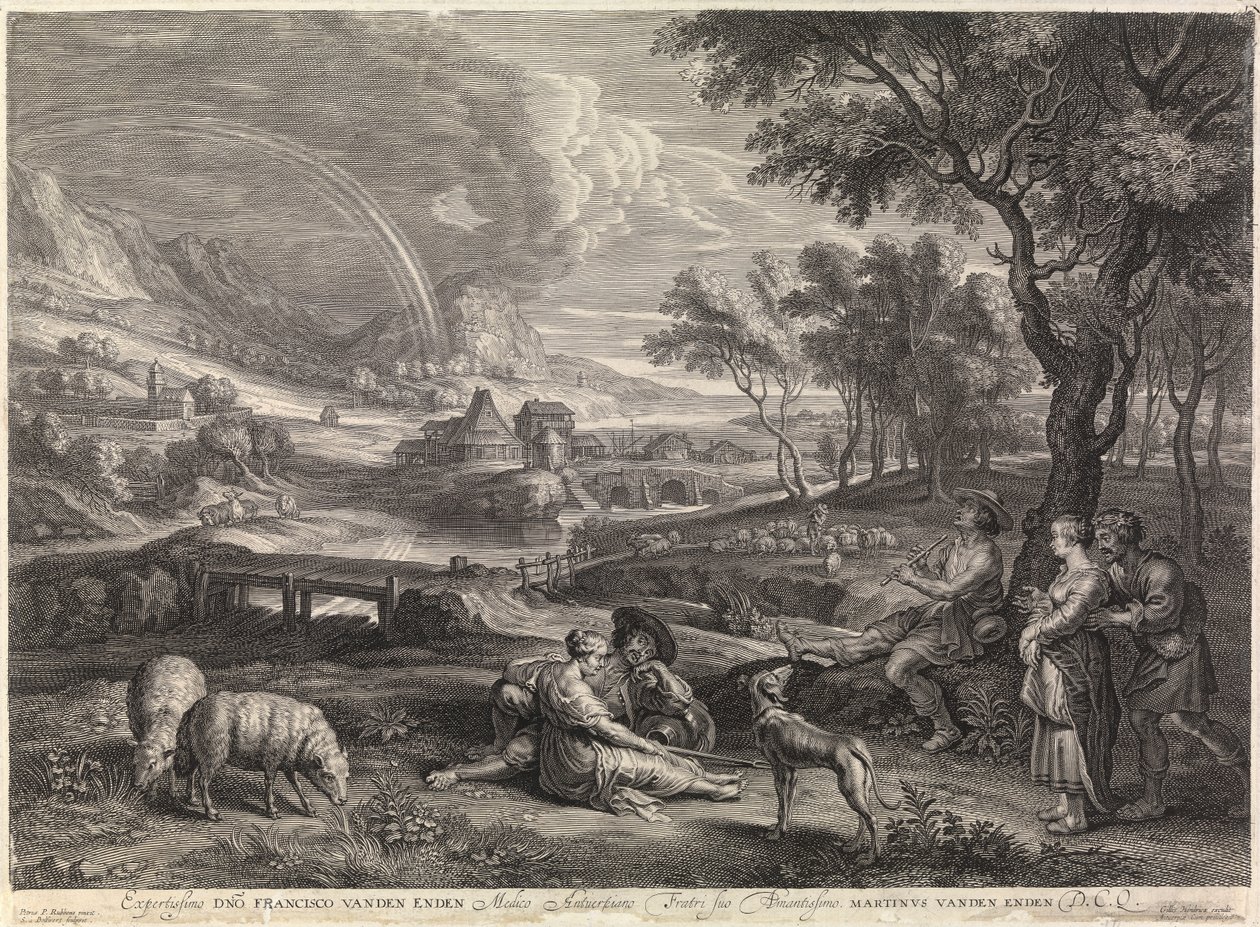 Landscape with Rainbow and a Shepherd by Peter Paul Rubens