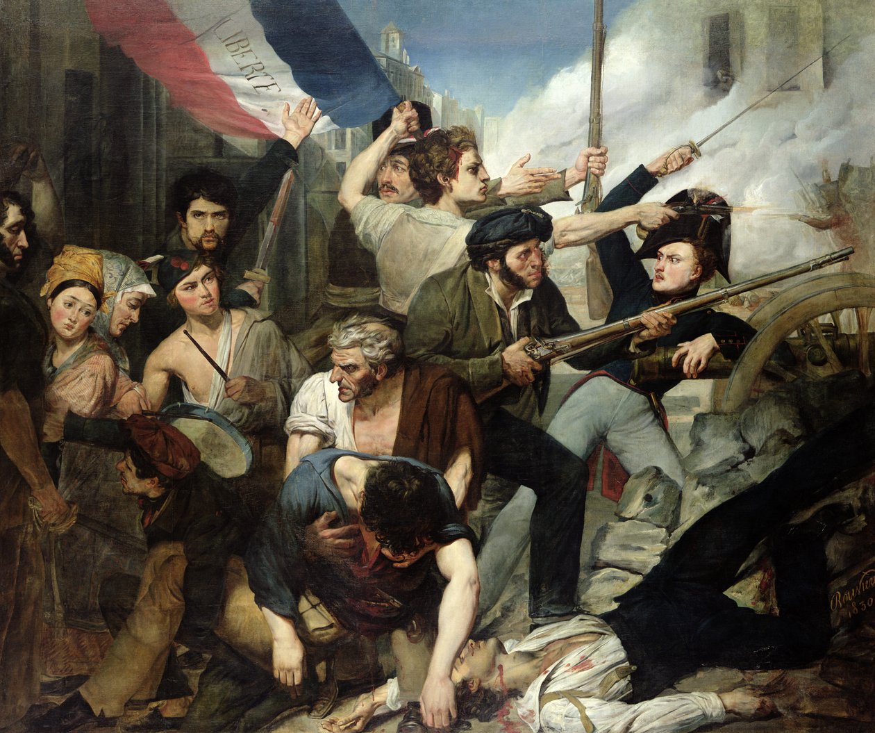 Scene of the 1830 Revolution by Philibert Rouviere
