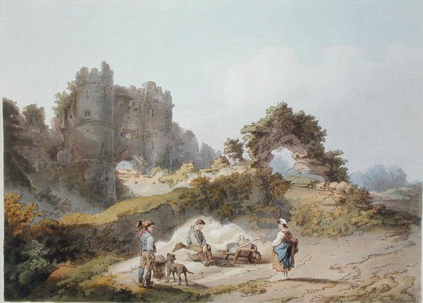 Gate of Carisbrook Castle, from 'The Romantic and Picturesque Scenery ...