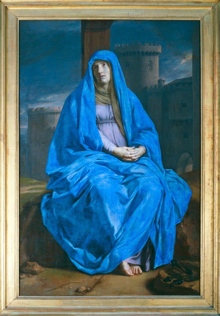 Virgin in Mourning with the Cross at Her Feet