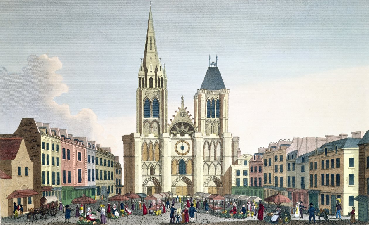 View of the Facade of the Church of Saint-Denis near Paris, c.1820