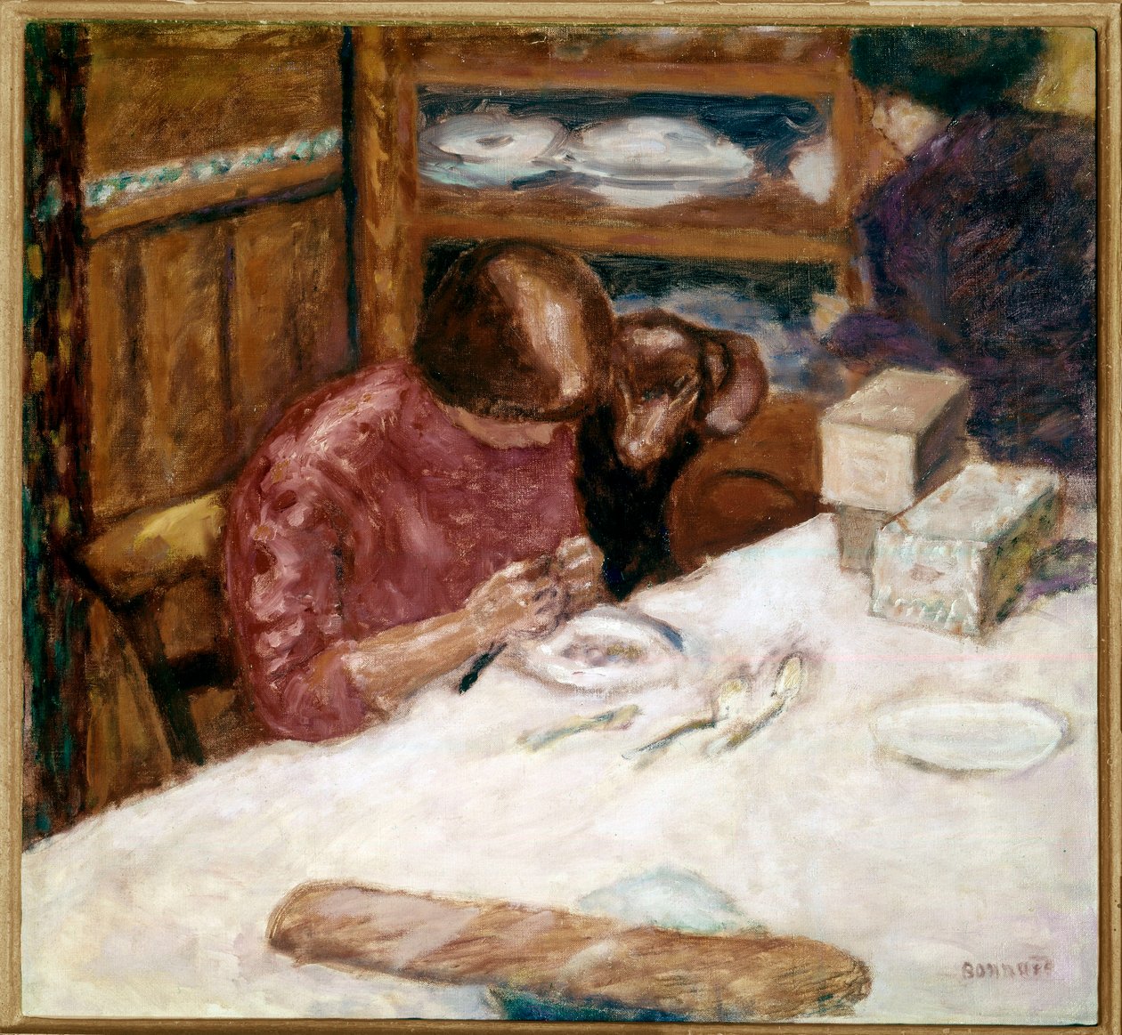 Interior Woman Busy with Domestic Spots by Pierre Bonnard