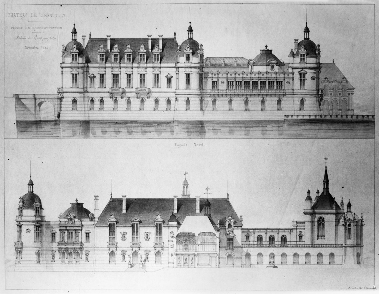 Design for the reconstruction of the north facade and the facade of the ...