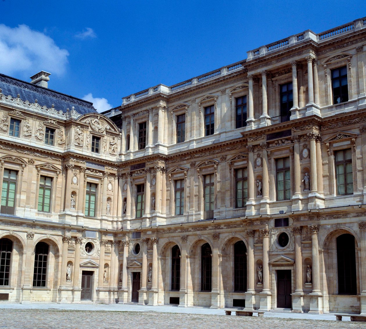 View of the square courtyard at the Louvre by Pierre Lescot