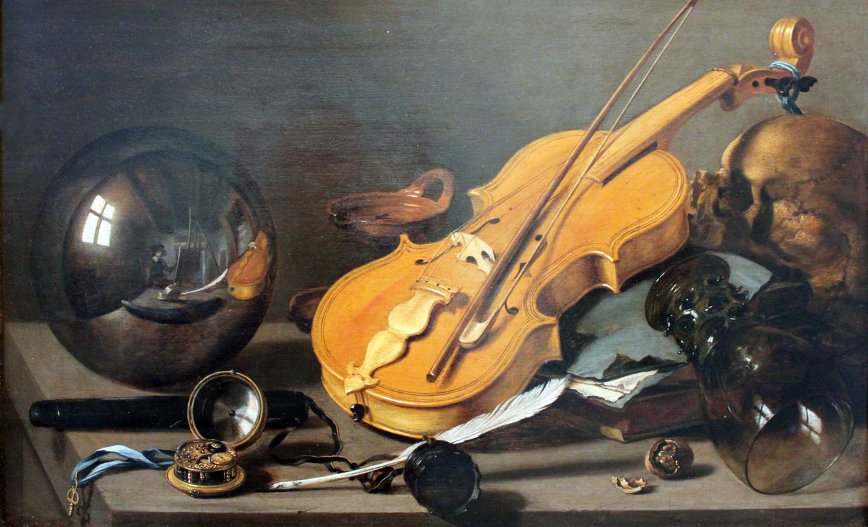 Vanitas Still Life with Self-Portrait by Pieter Claesz