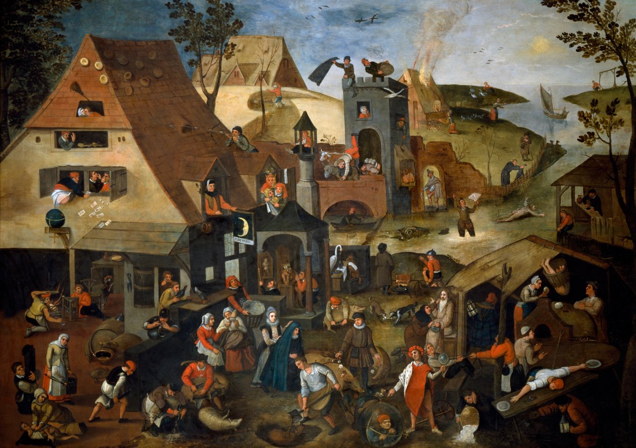 Netherlandish Proverbs by Pieter the Younger Brueghel