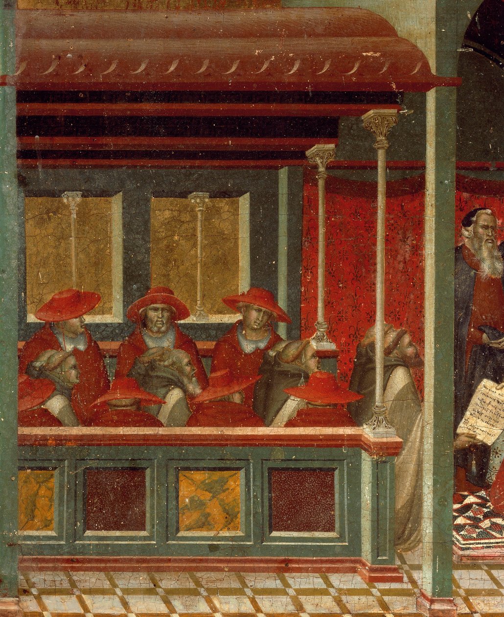 Honorius III approving Carmelite rule, detail