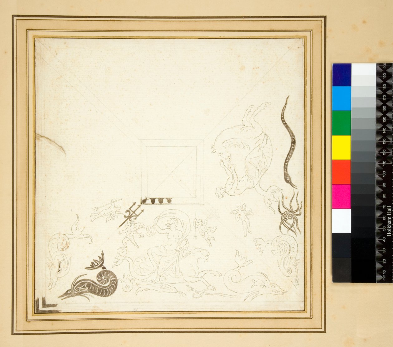 An incomplete drawing of the 'Carciofolo' mosaic pavement