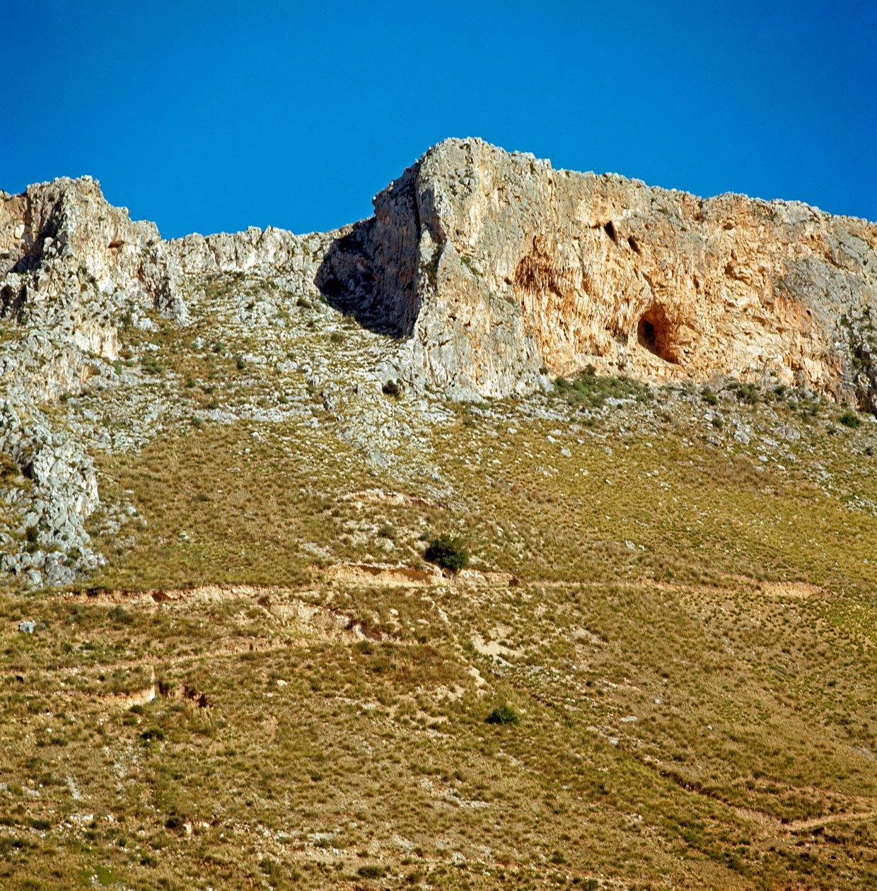 The Crete of Monte Palmeto with a Cave from Paleolithic