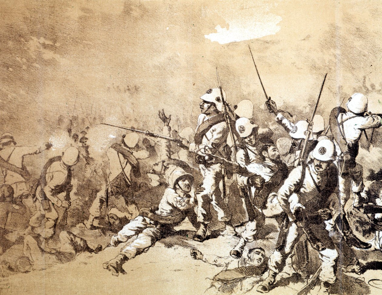 Battle of Adoua Between the Italians and Ethiopia in 1896 by Q. Cenni