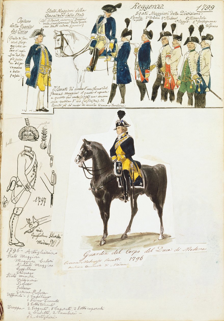 Various uniforms of Duchy of Modena by Quinto Cenni