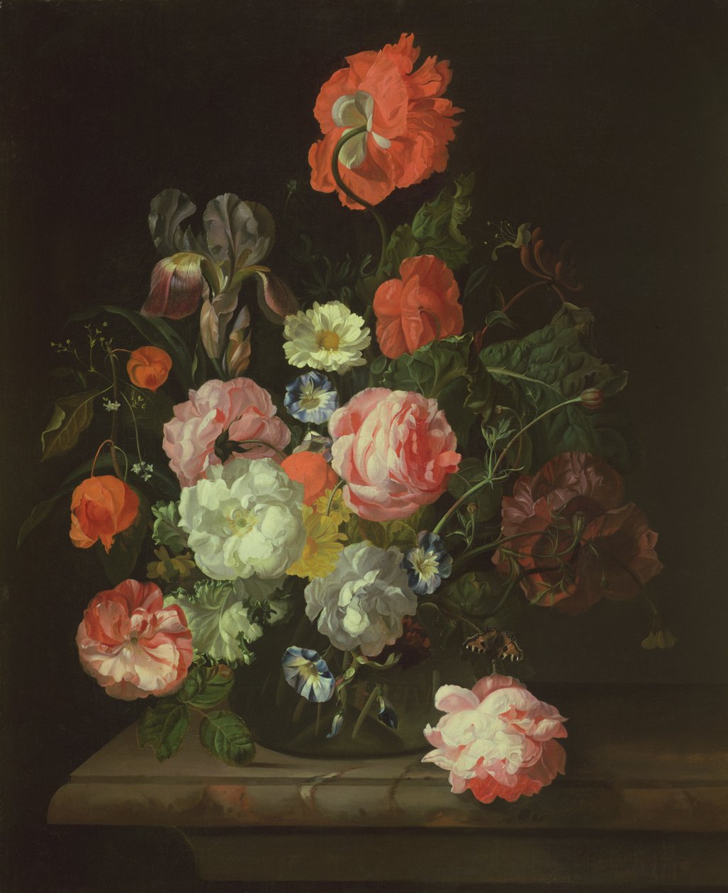 Flower in a Glass Vase by Rachel Ruysch: Fine art print