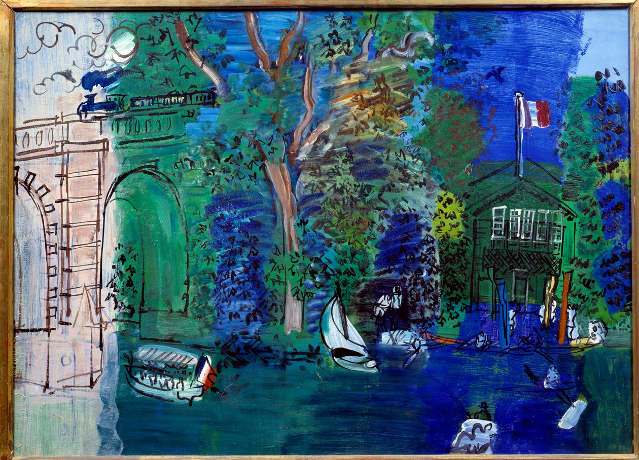Nogent, the Pink Bridge and the Railway by Raoul Dufy