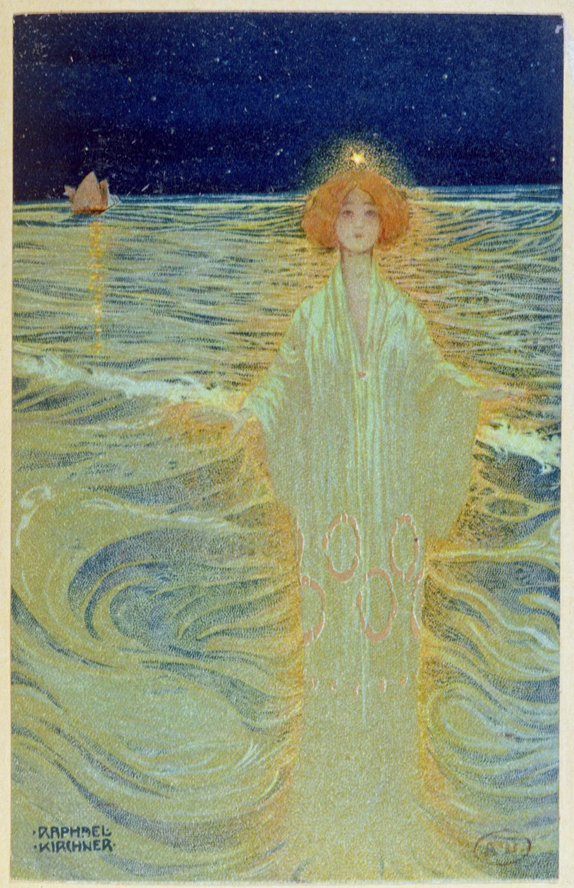 Ghost appearing above the sea during the night, early 20th century