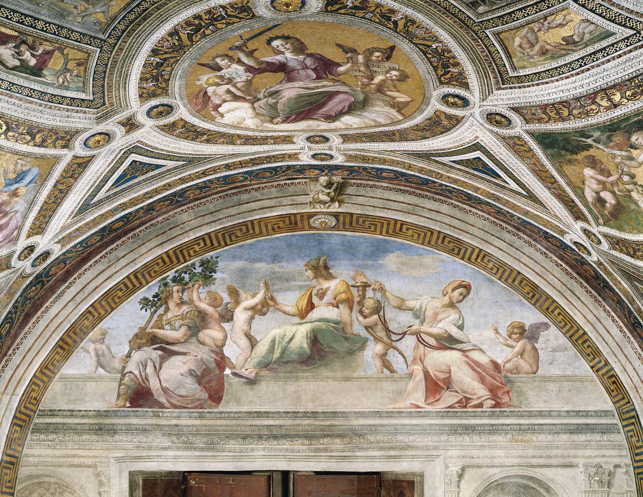 Cardinal and Theological Virtues by Raphael