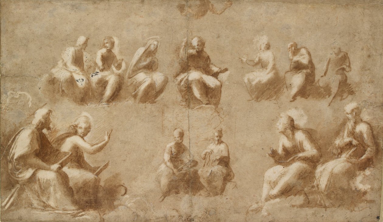 Christ and the Saints in Glory, Study for the Disputa, early 16th century