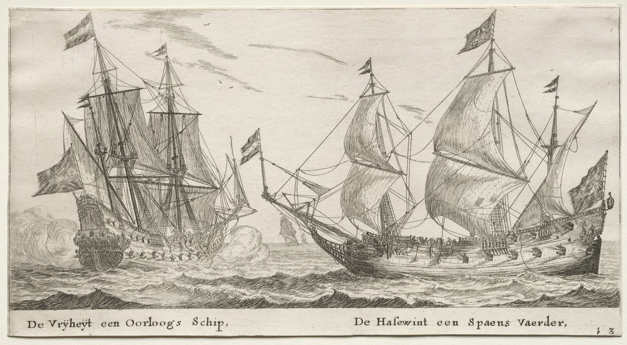 Ships of Amsterdam: The Freedom, a Man-of-War. The Wolf Hound, a ...