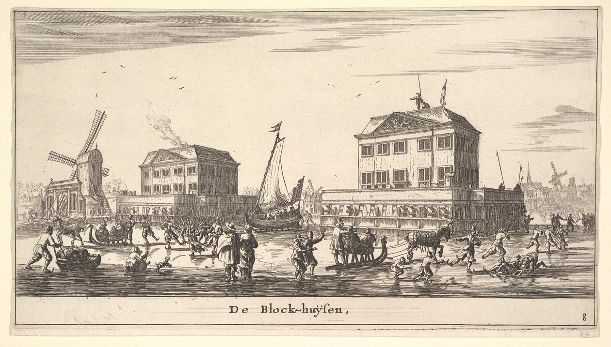 Winter Scene at the Blockhouse in Amsterdam, 17th Century