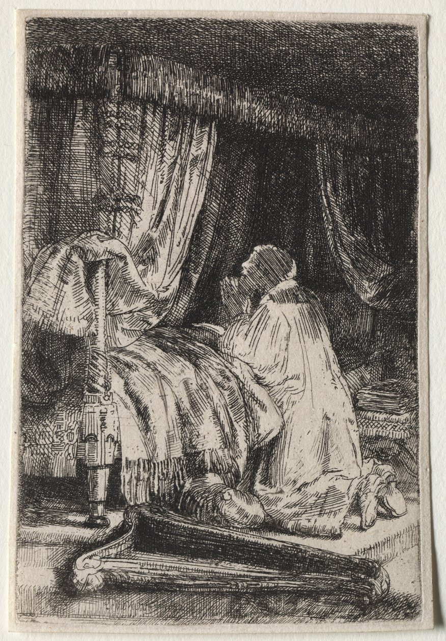 David in Prayer by Rembrandt van Rijn: Buy fine art print