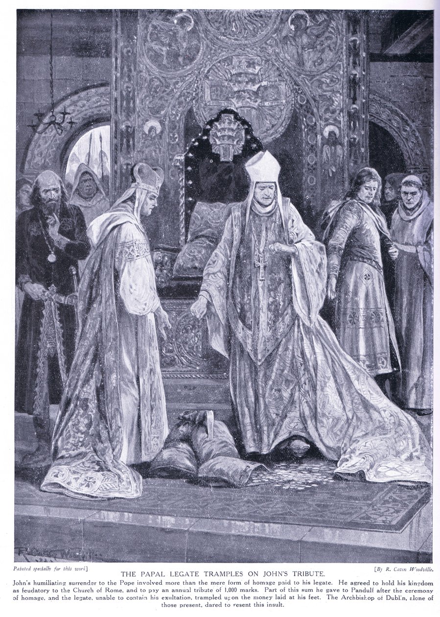The Papal Legate tramples on John's tribute AD1213