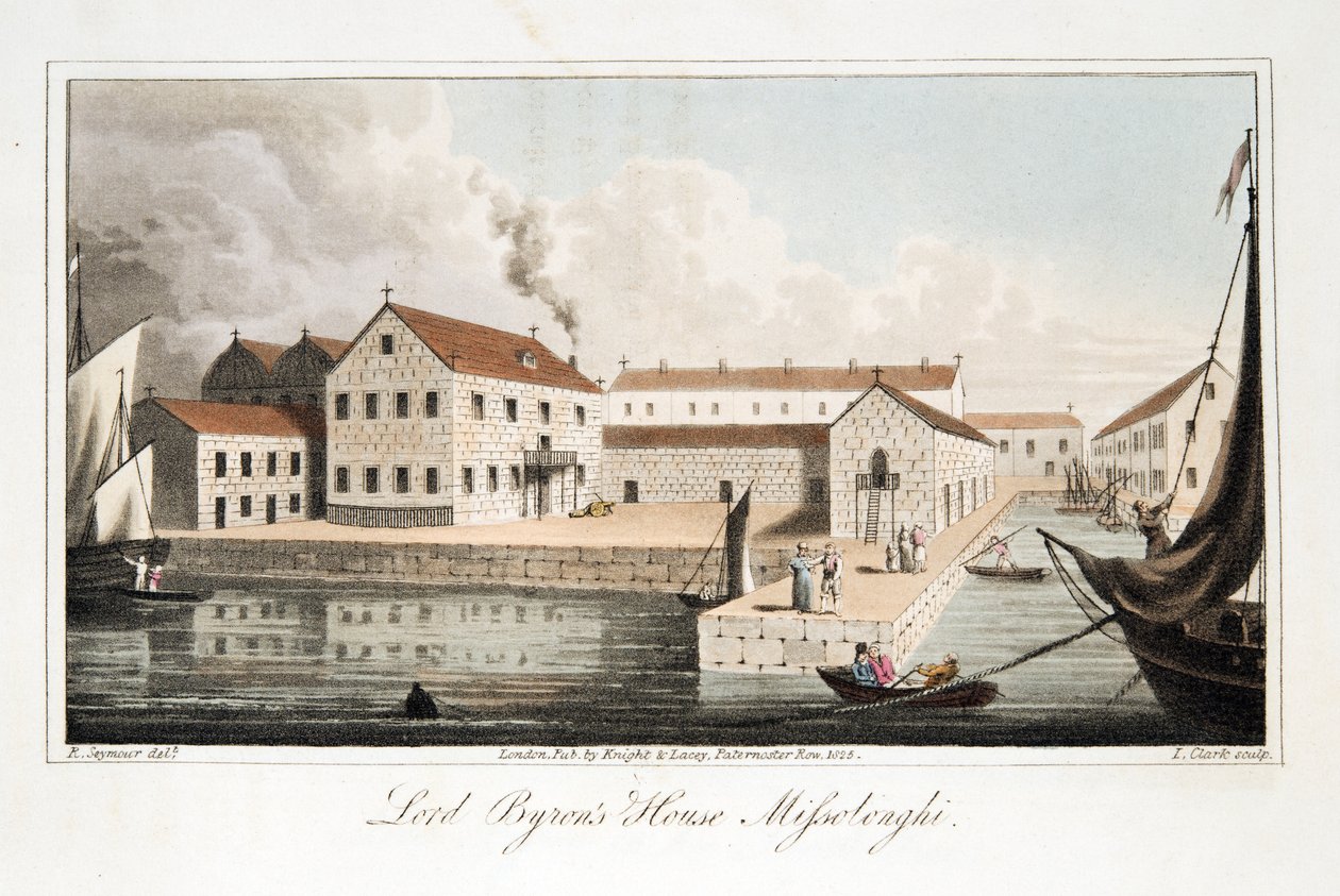 Lord Byron's House at Missolonghi, from The Last Days of Lord Byron by ...