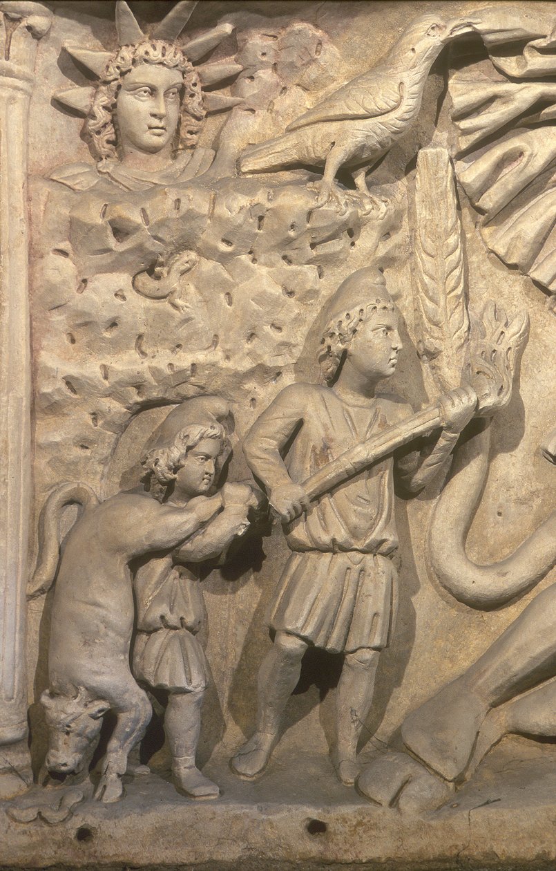 Relief on the Mithraic Altar (detail) by Roman