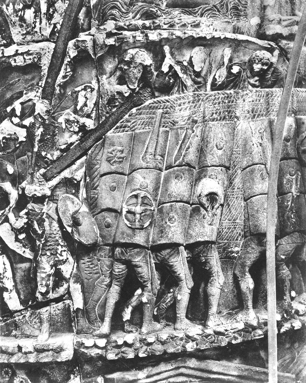 Roman Soldiers Using the Testudo Method During an Attack, detail from ...