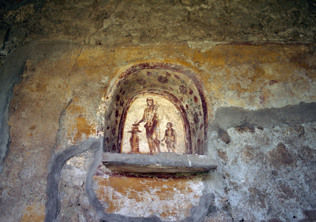 Fresco Depicting a Lararium from Pompeii (UNESCO World Heritage List)