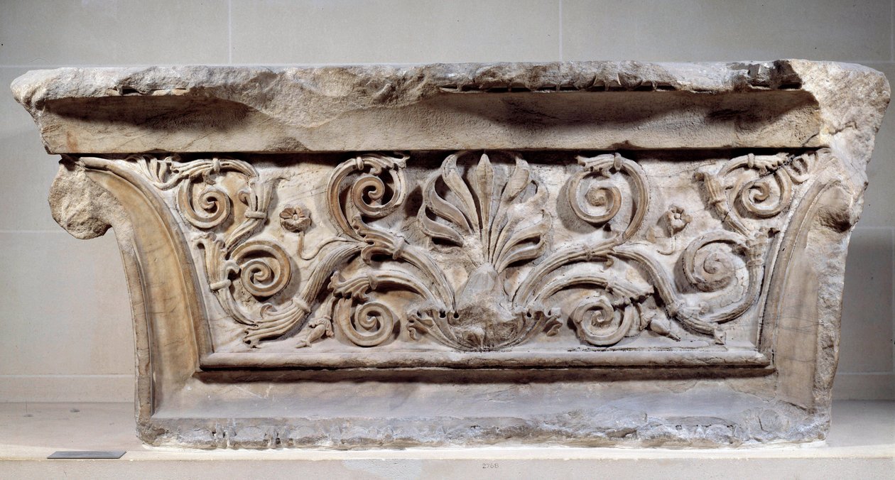 Pilaster capital. Architecture of the Roman Empire. Paris, Musee Du Louvre