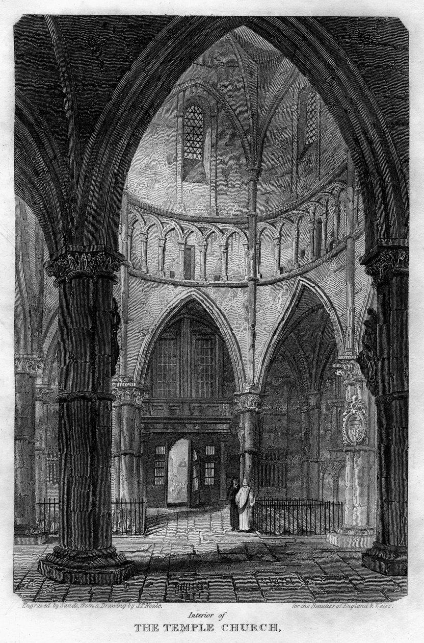 Interior of the Temple Church, London by Sands
